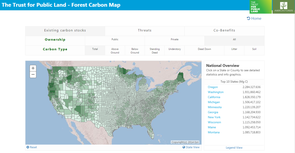 Forest Carbon Map | US Nature4Climate
