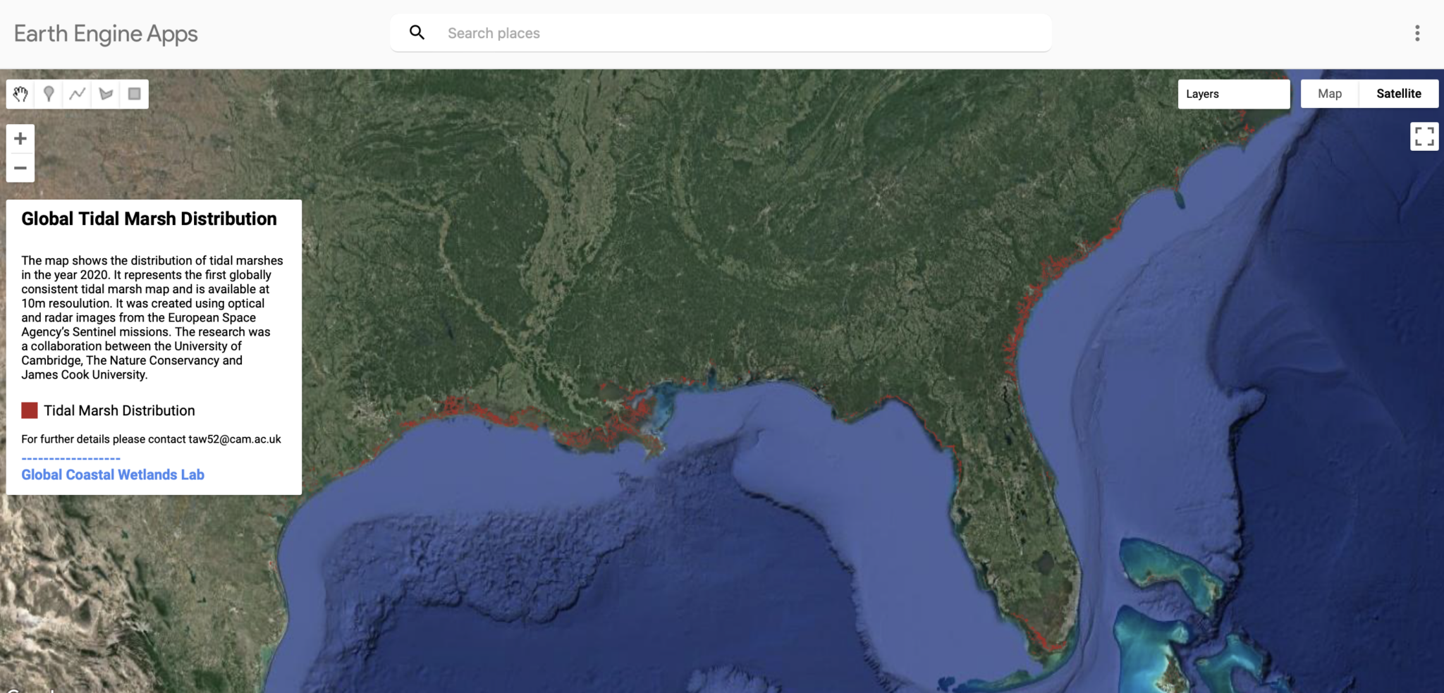 The Nature Conservancy & University of Cambridge Tidal Wetlands Mapper ...